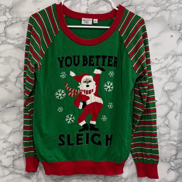 Mighty Fine | Jackets & Coats | Mighty Fine Red And Green Sweater ...